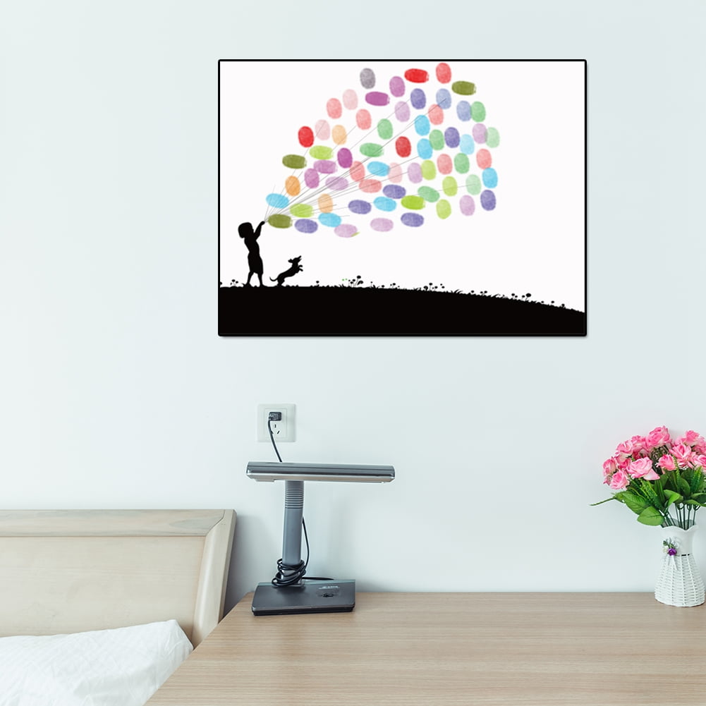 DIY Fingerprint Tree Painting Wedding Decoration Guestbook Signature ...