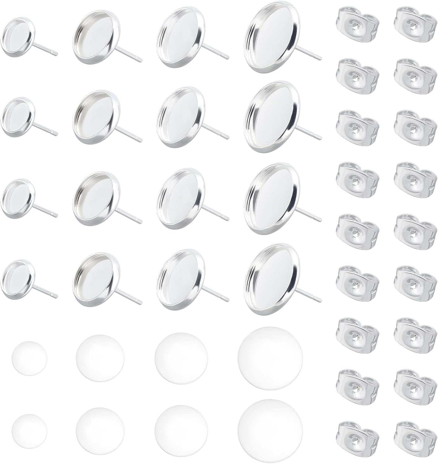 DIY Flat Round Stud Earrings Making Kit Including 304 Stainless Steel ...