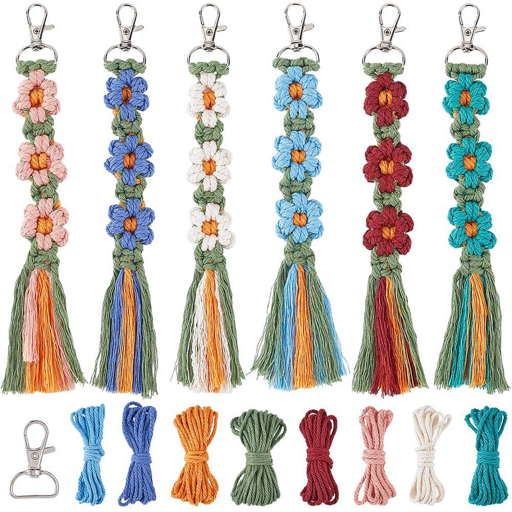 DIY Flower Cotton String Threads Knitting Pendant Decoration Making ...