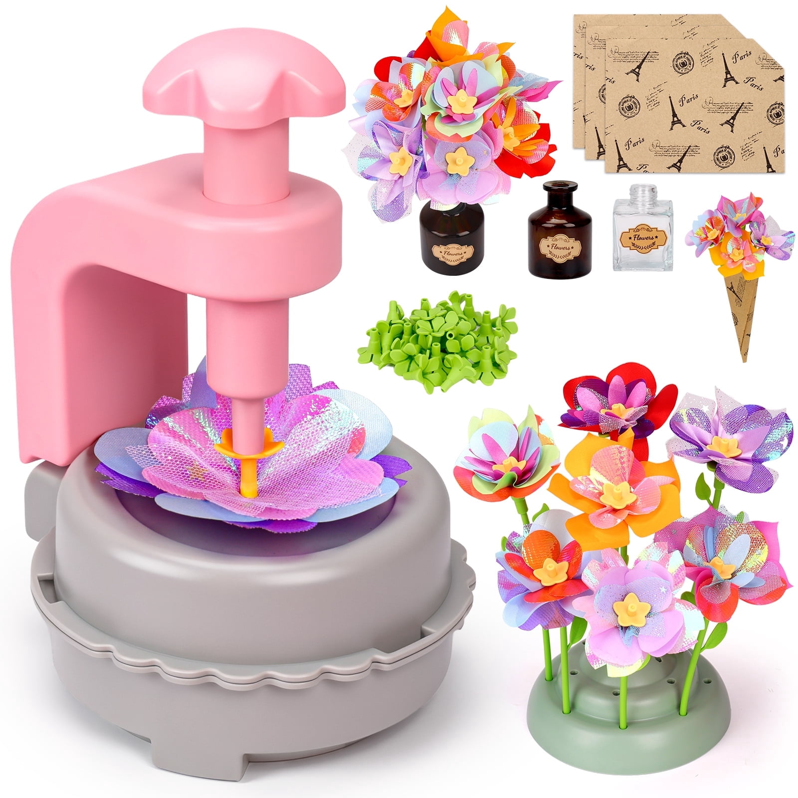 DIY Flower Craft Kit for Girls, Fabric Flower Making Kit for Kids, Arts ...