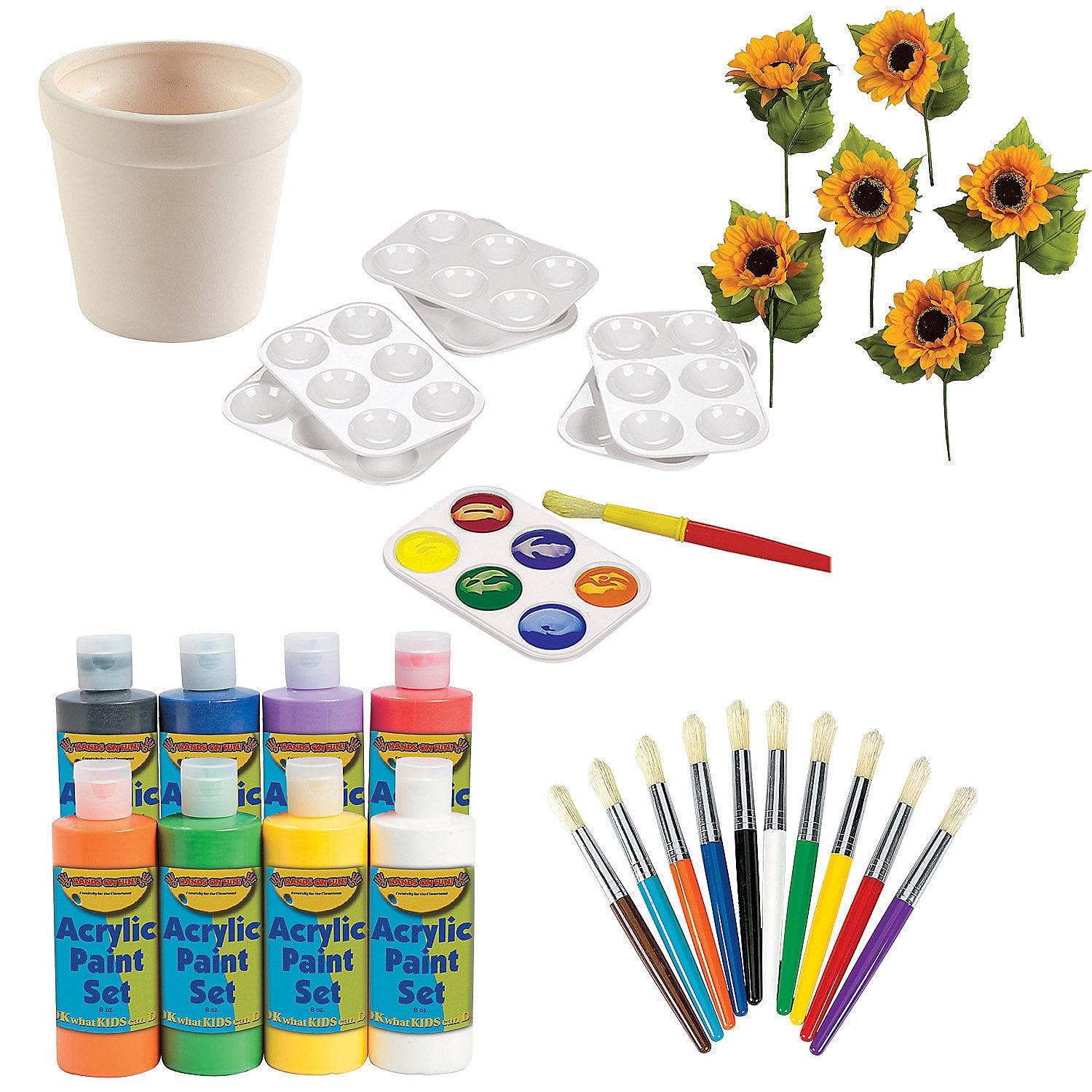 DIY Flower Pot Kit, Makes 12, Craft Kits, Party Supplies, 54 Pieces ...