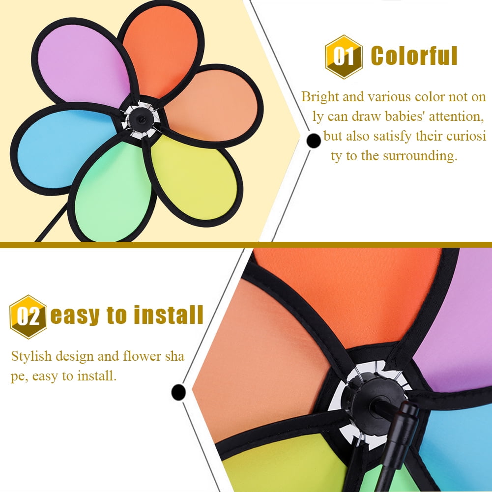 DIY Flower Windmill Pinwheel Whirligig Garden Windmill Plastic Toy ...