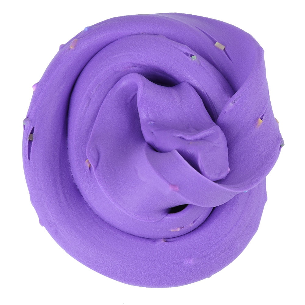 DIY Fluffy Slime Stress Relief Clay - Purple Anxiety Reducer Toy for ...