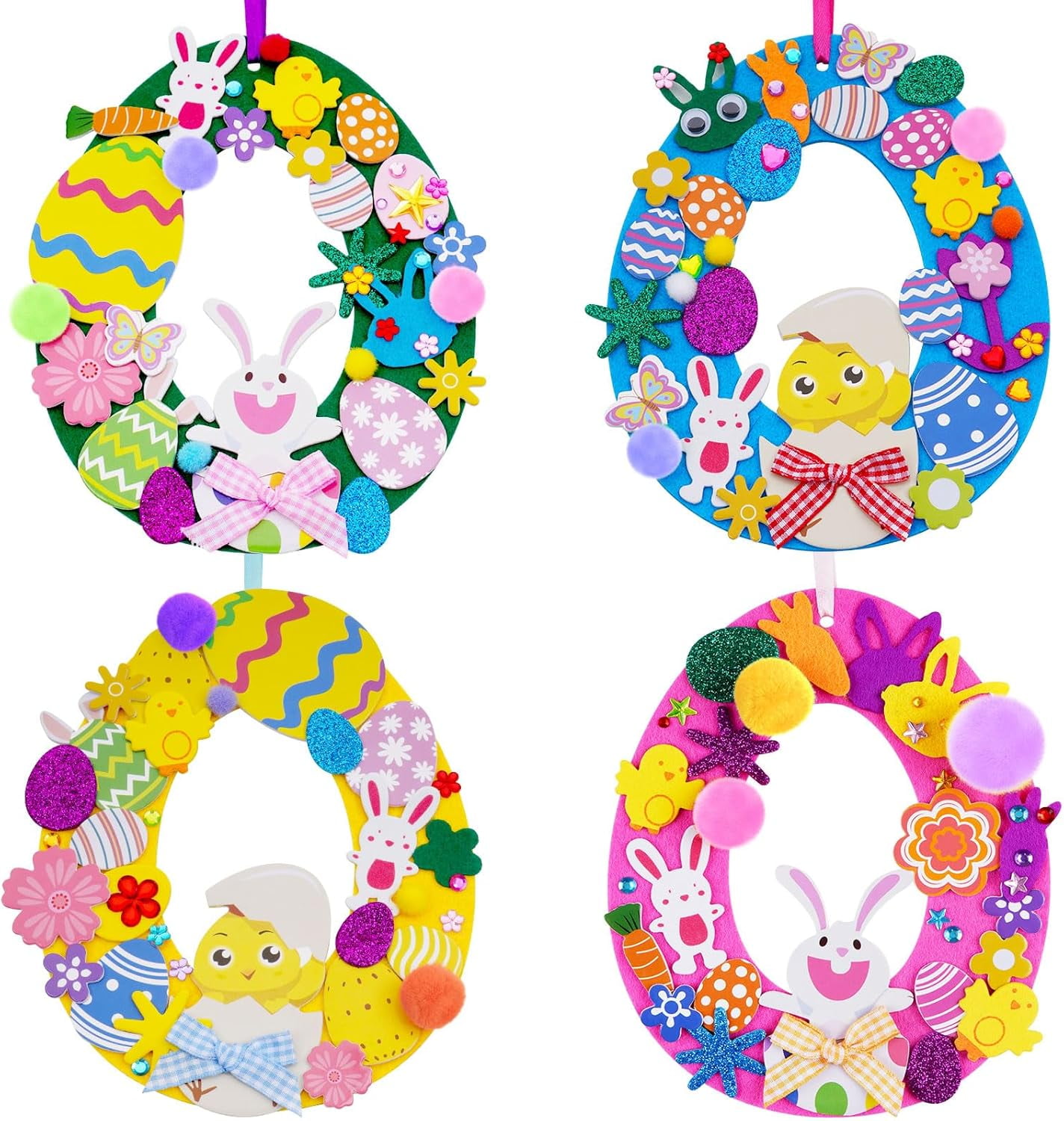 Gingprous 12 Sets Easter Crafts for Kids,DIY Foam Easter Craft Kits ...