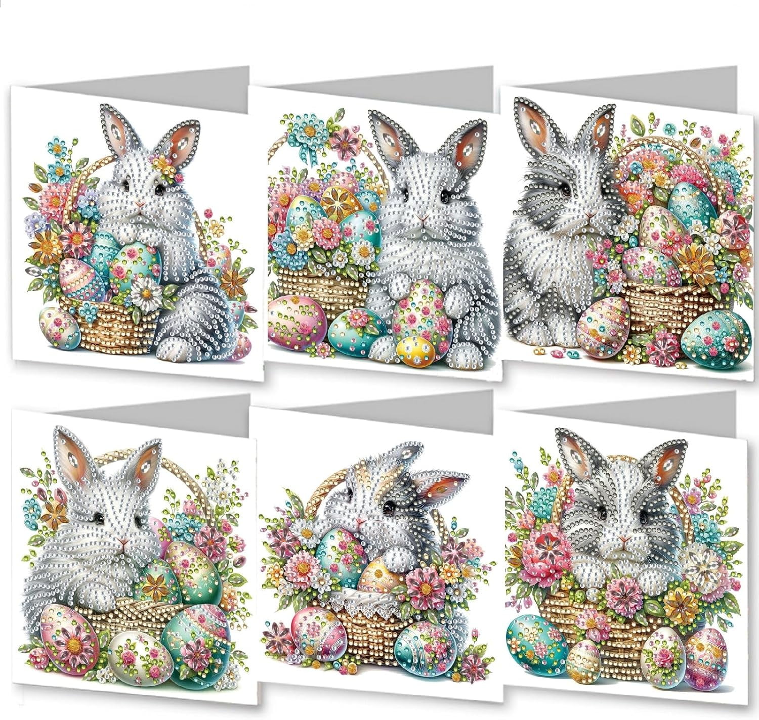 "DIY Folding Greeting Card Easter Diamond Art Painting Creative Design ...