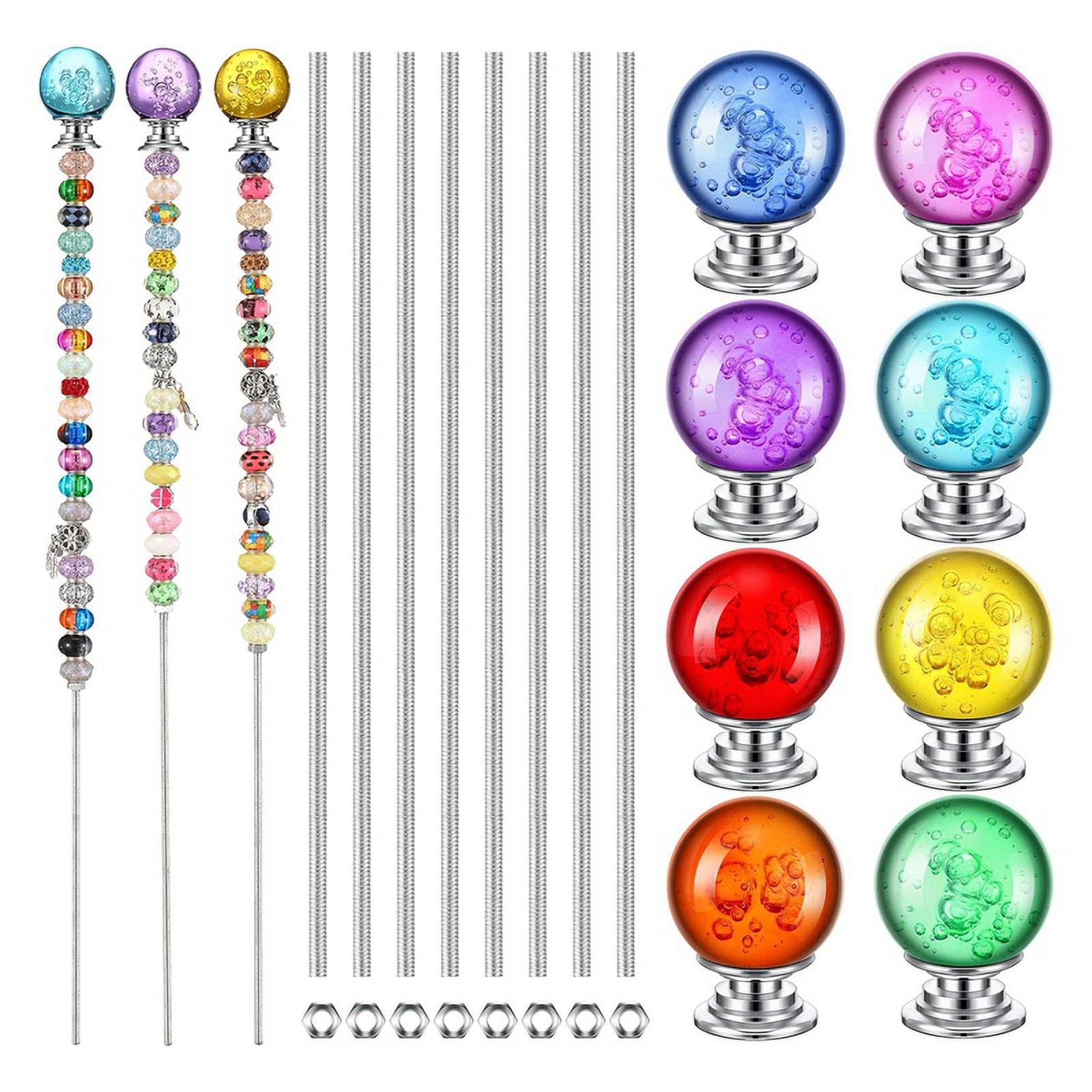DIY Garden Beaded Stakes Kit Include 8 Pcs 8/32 Inch 12 Inch Threaded ...