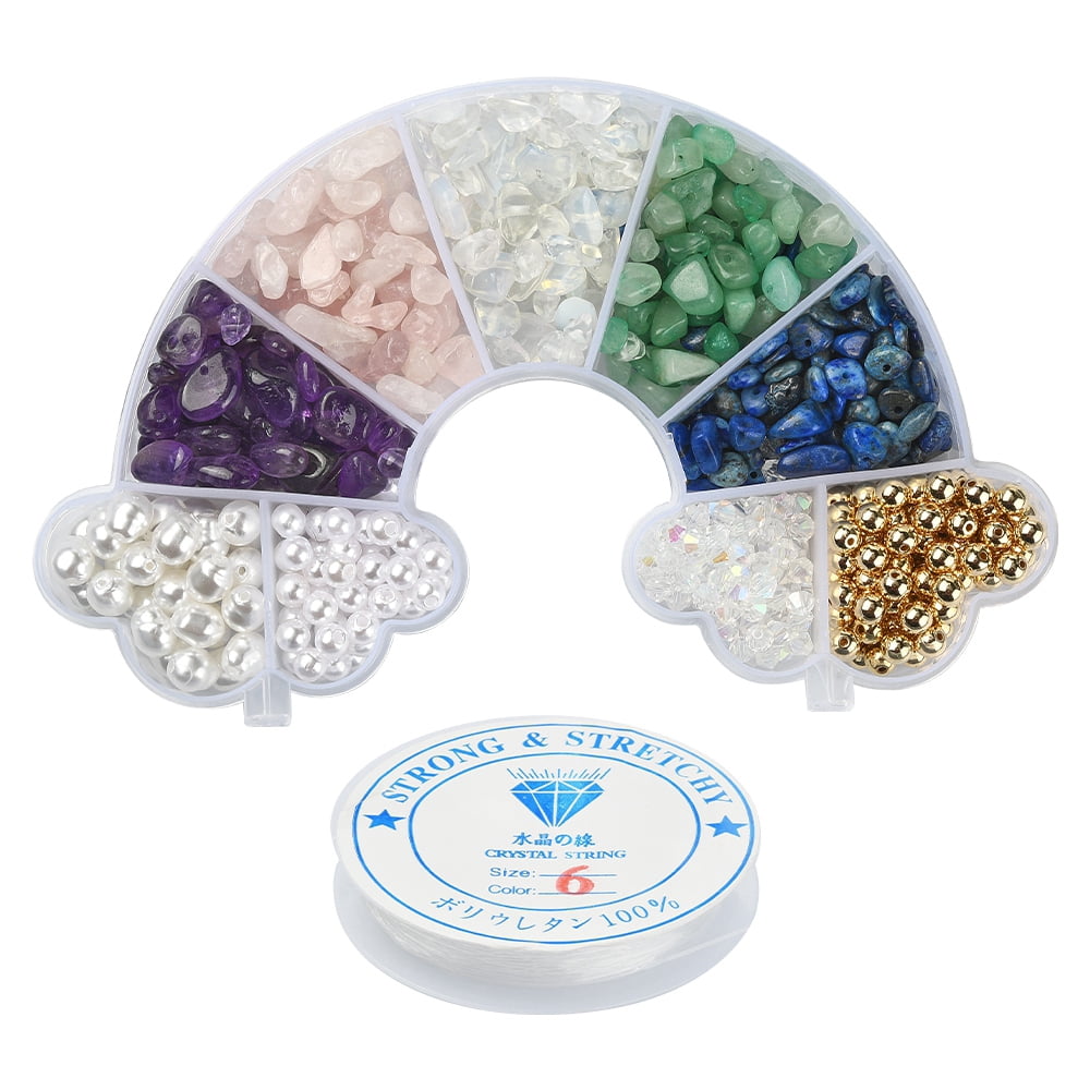 DIY Gemstone Bracelet Making Kit Including Natural & Mixed Stone Chips ...