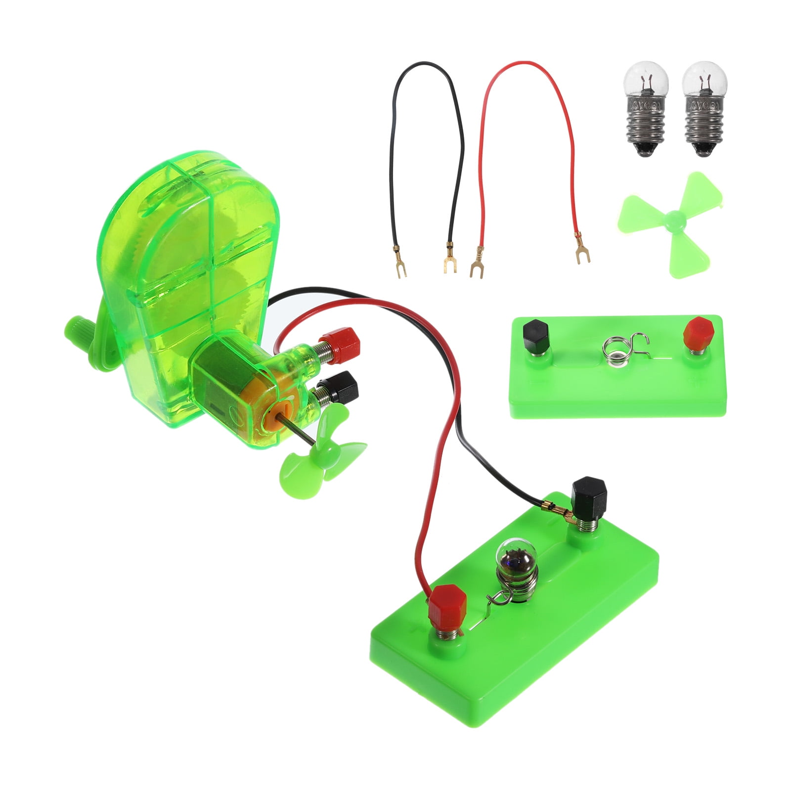 DIY Generator Motors Set, 2Pcs Mini Hand Generator Motor Kit with Bulb ...