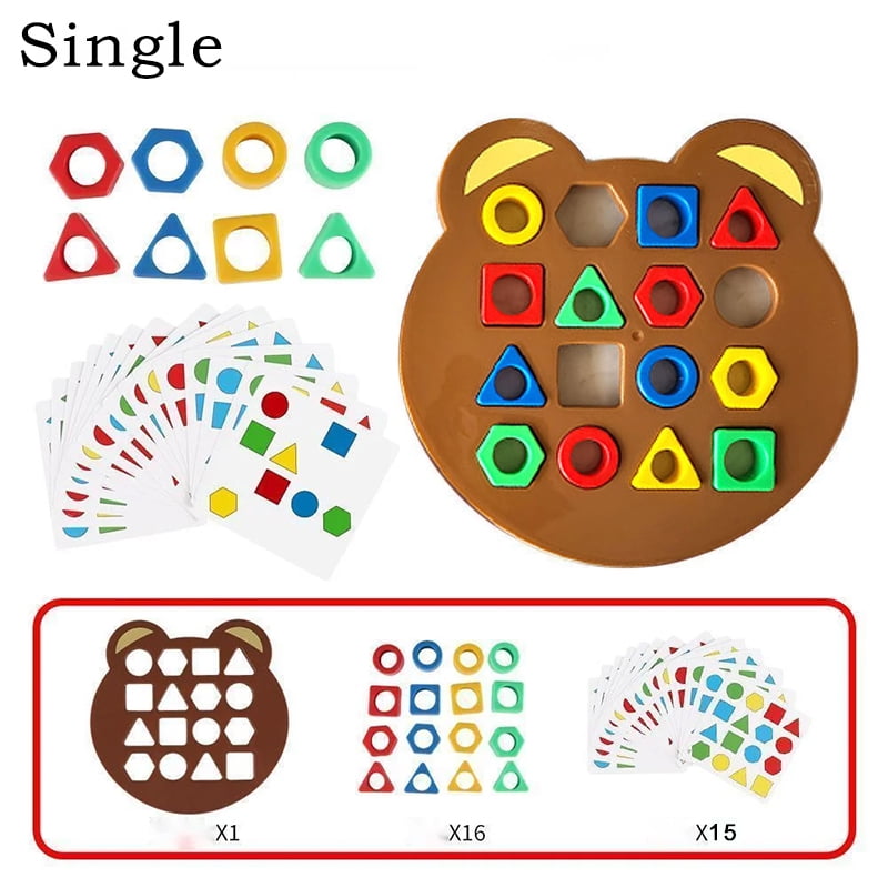DIY Geometric Shape Color Matching Puzzle Montessori Educational Toys ...