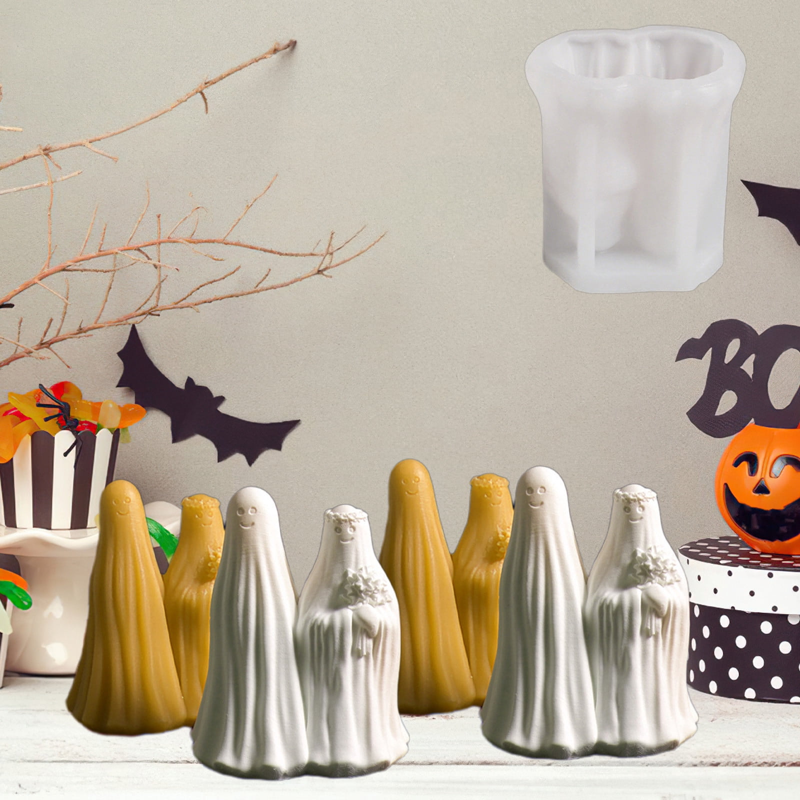 DIY Ghost Figurine Candle Resin Molds - Silicone Molds for Making ...