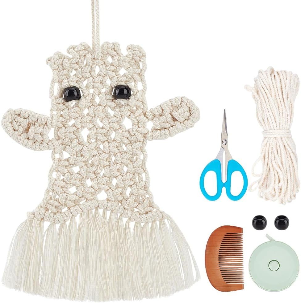 DIY Ghost Macrame Wall Hanging Ornament Macrame Art Decor Handmade ...