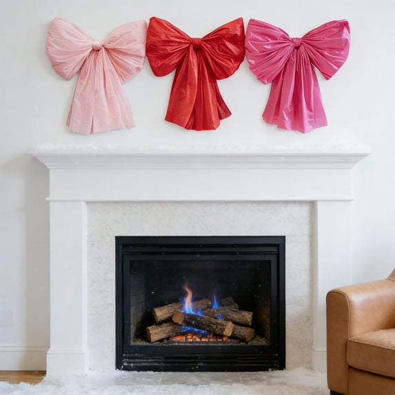 DIY Giant Wall Bows,Hanging Valentine Bow Decor Valentines Giant Bow ...