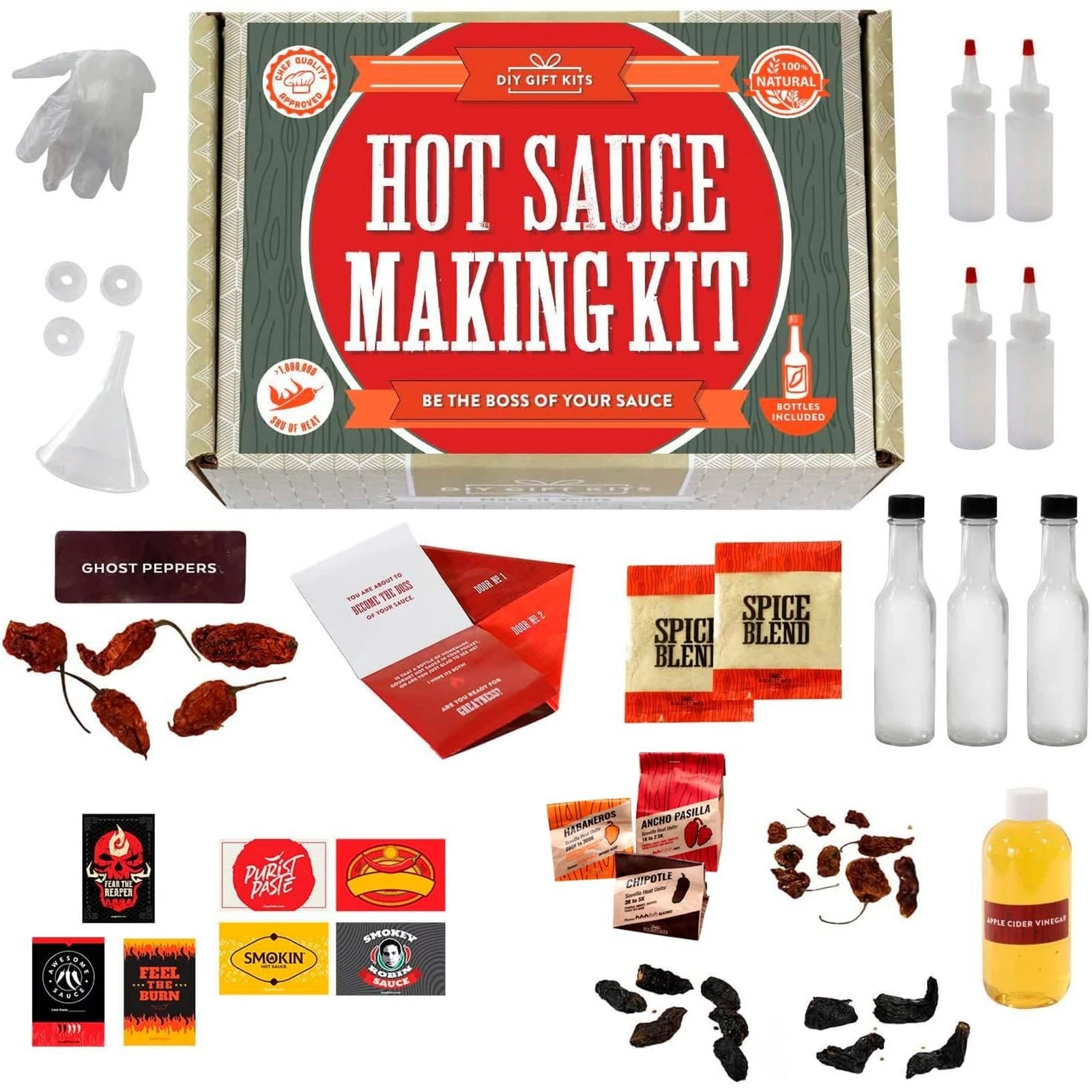 DIY Gift Kits Deluxe Hot Sauce Making Kit with Recipes & More - Walmart.com