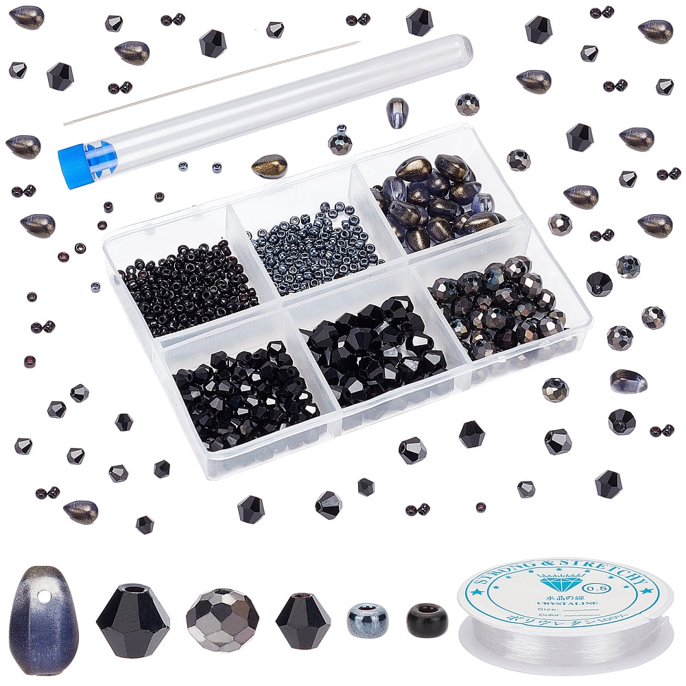 DIY Glass Beads Bracelet Making Kit Including Round Seed Bicone Glass ...