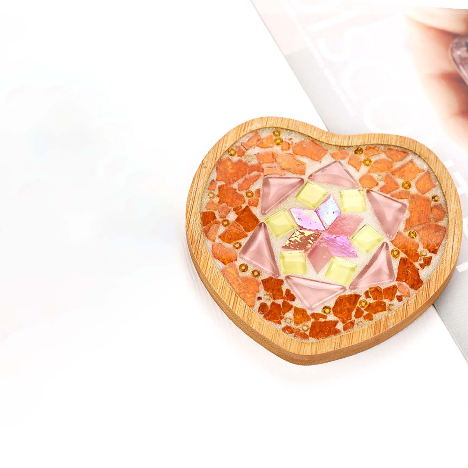 DIY Glass Tiles For Crafts Mixed Color Kits With Wooden For Adults ...