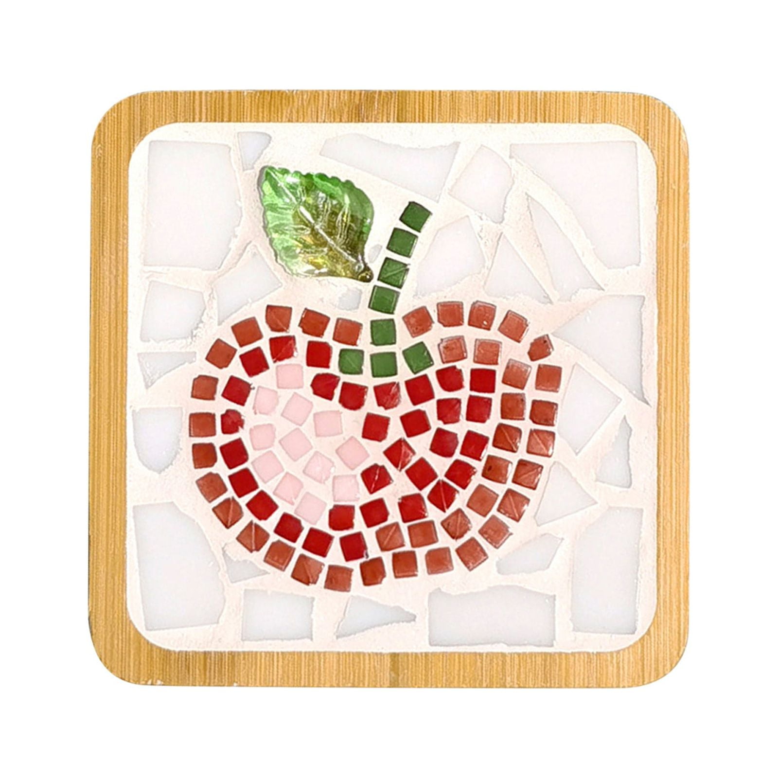 DIY Glass Tiles Mosaic Craft Kit with Wooden Tray, Mixed Color Tiles ...