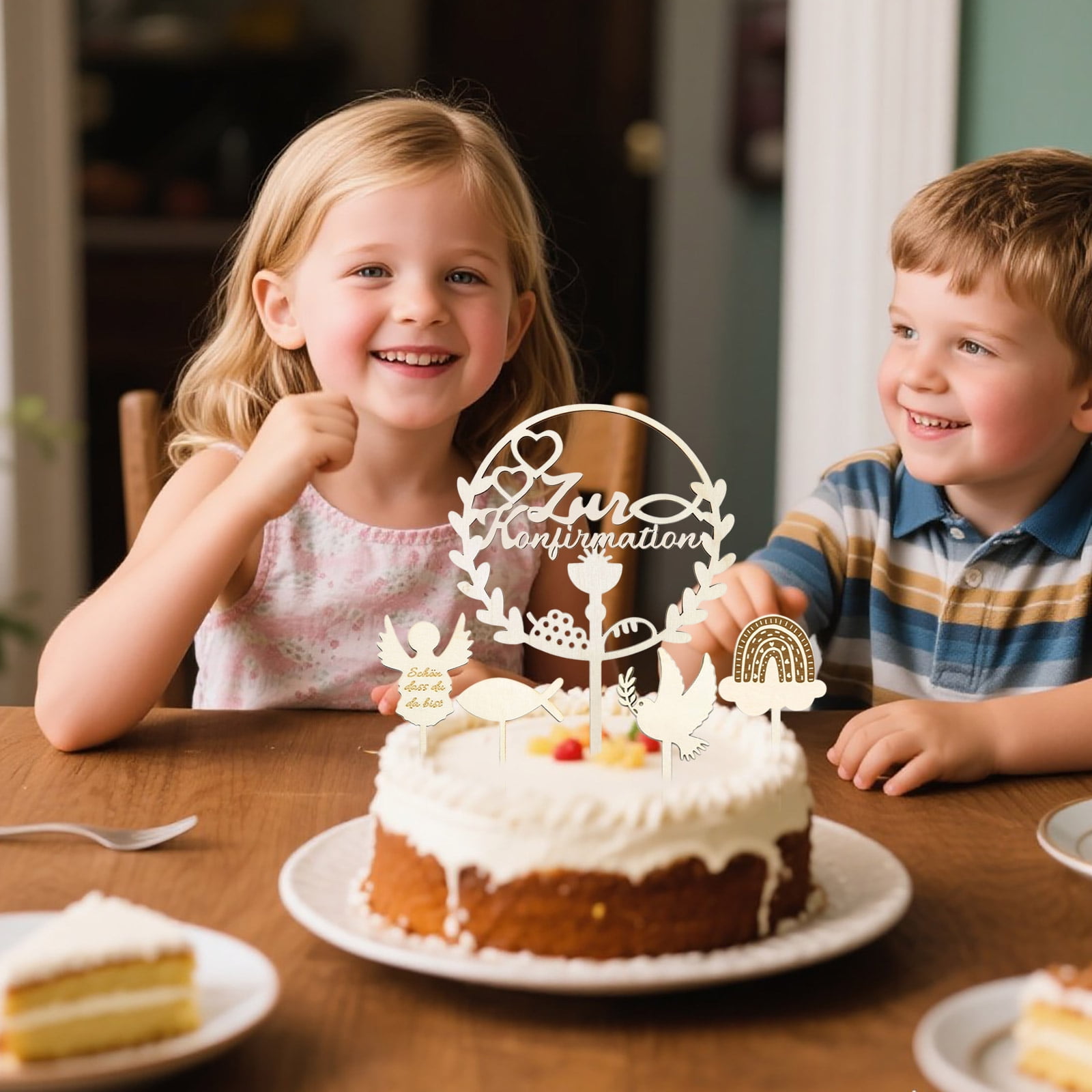 DIY God Cake Topper Christening Wooden First Cake Pick Baptism God Cake ...