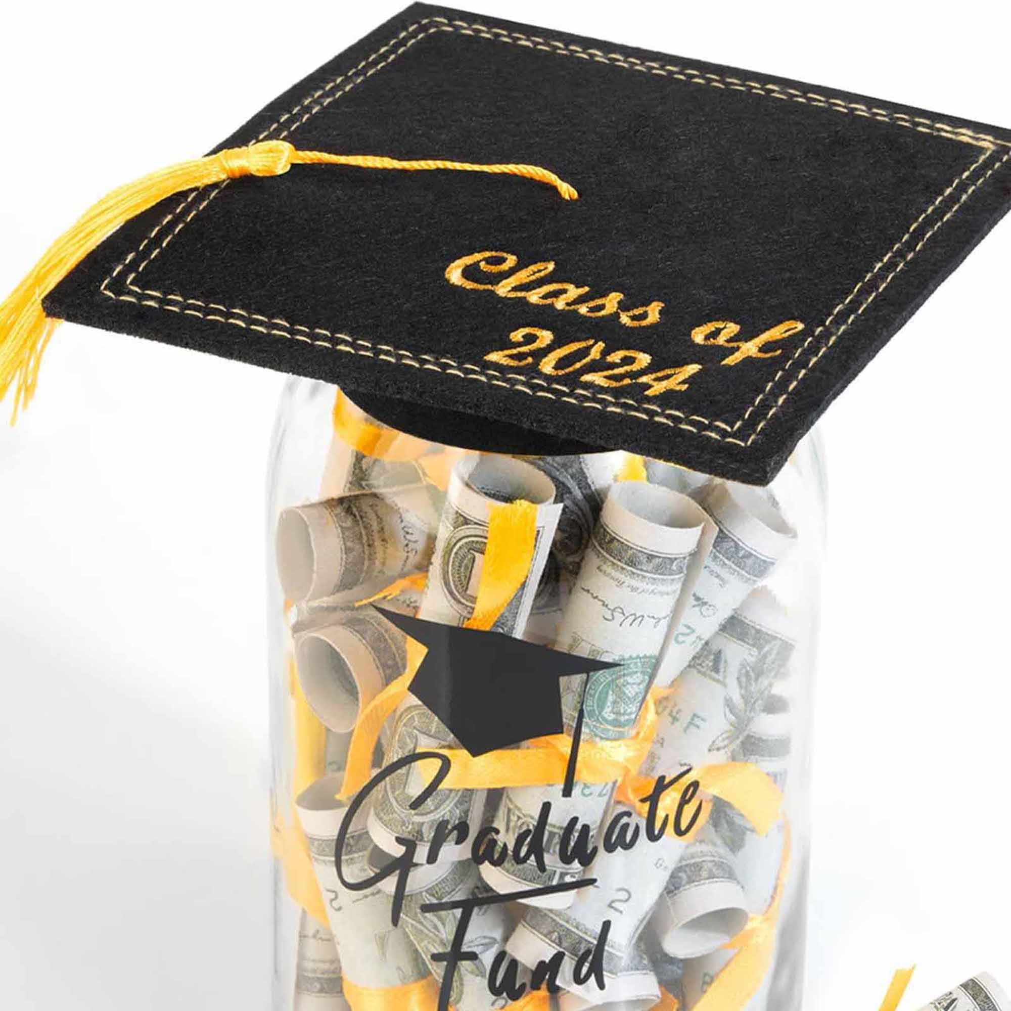 DIY Graduation Mason Jar with Graduation Cap Ribbon Set Graduation ...