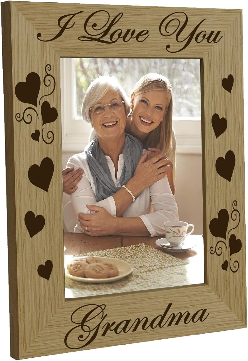 DIY Grandma Picture Frames Engraved Natural Wood Picture Frame Display ...
