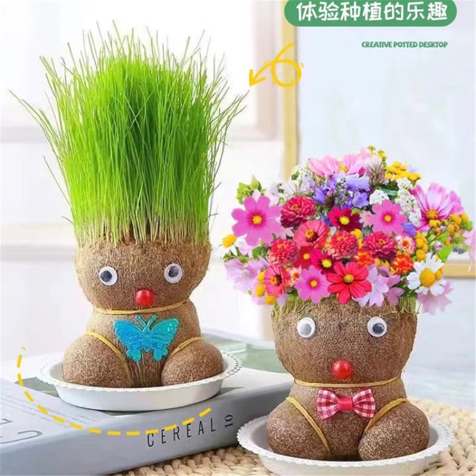 DIY Grass Head Doll - Garden - Elegance - Decoration - Premium Garden ...