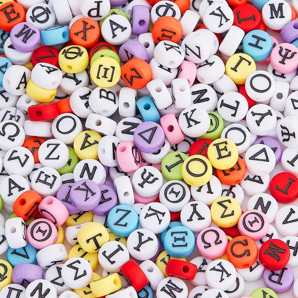 DIY Greek Alphabet Bead Stretch Bracelets Making Kits Include Flat ...