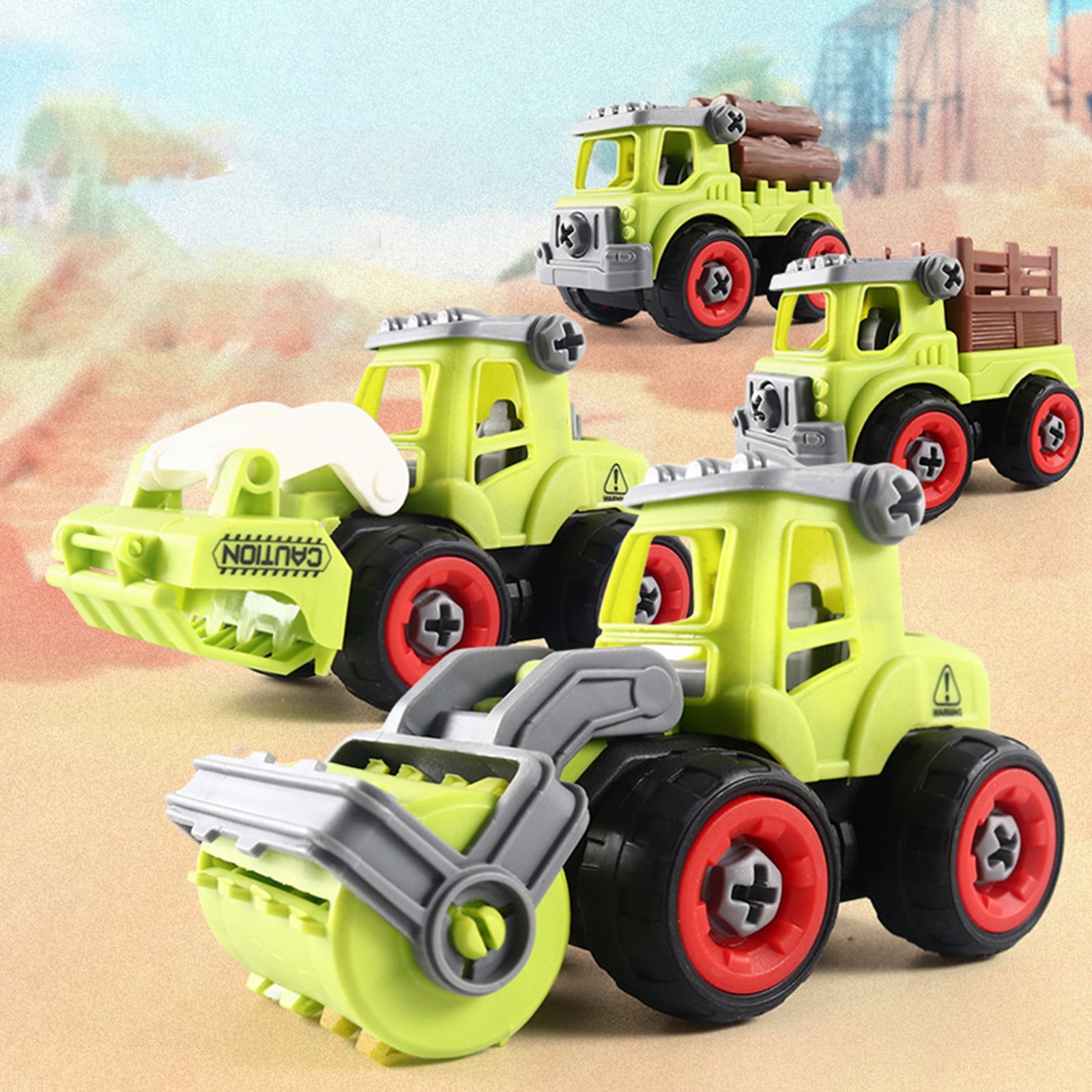 DIY Green Assembly Toy Car Set | Disassemblable Model Sanitation ...