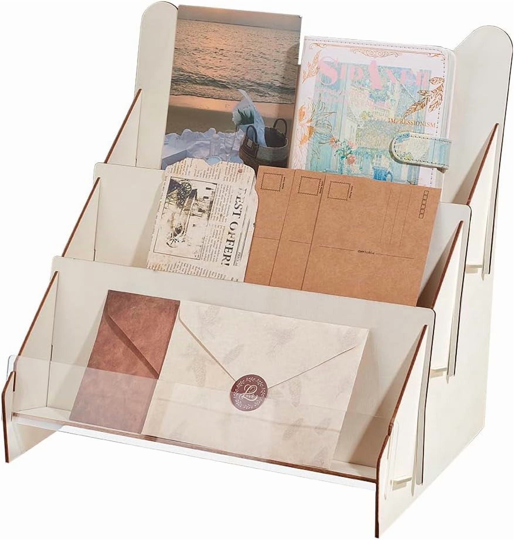 DIY Greeting Card Display Stand Multipurpose Sticker Display Stand Wooden Holder Stickers Photos ...