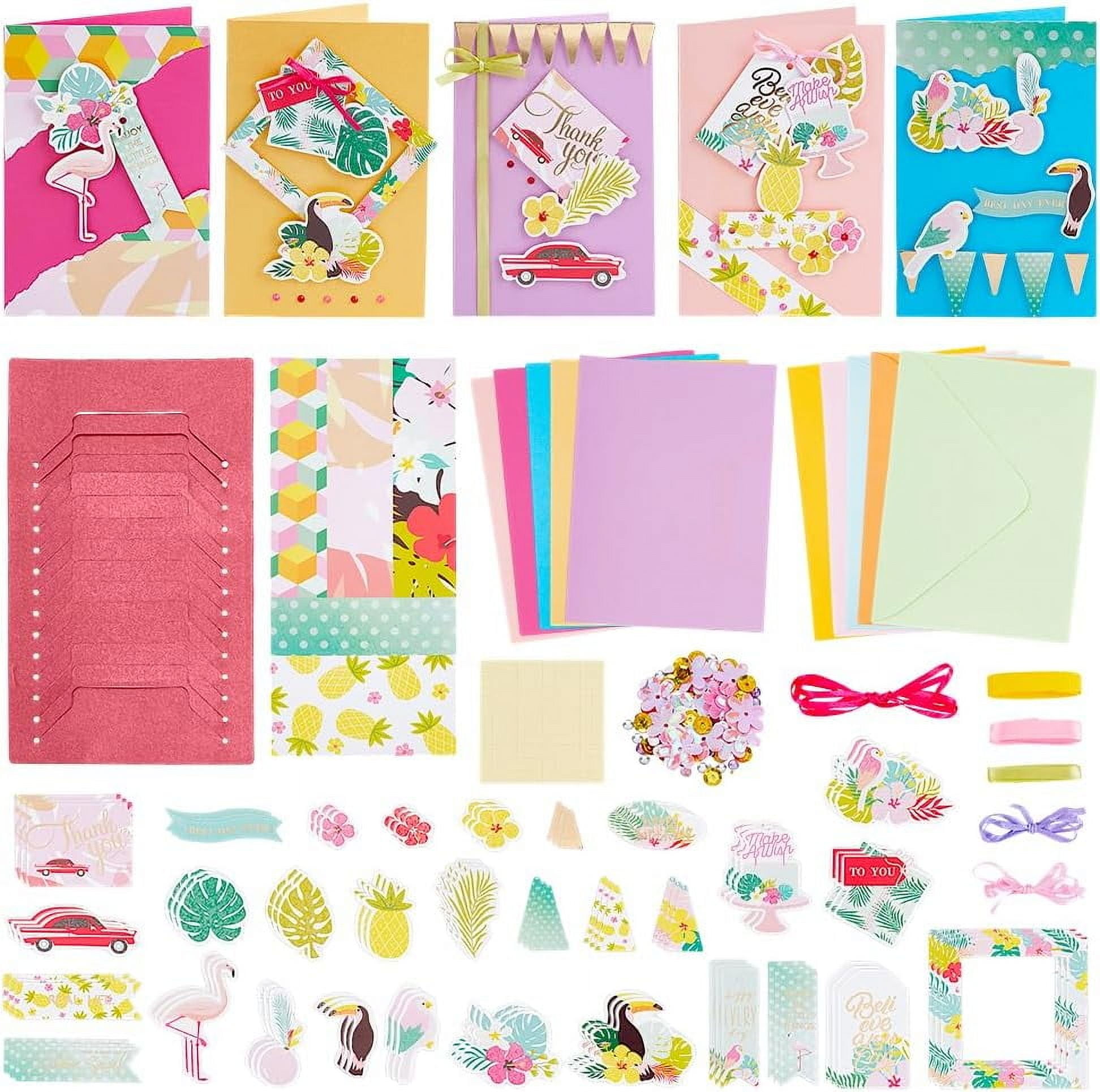 DIY Greeting Card Kit Colored Paper Card Craft Kit Summer Theme ...