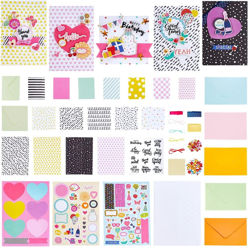 DIY Greeting Card Kit Paper Greeting Card Set Handmade Colored Greeting ...