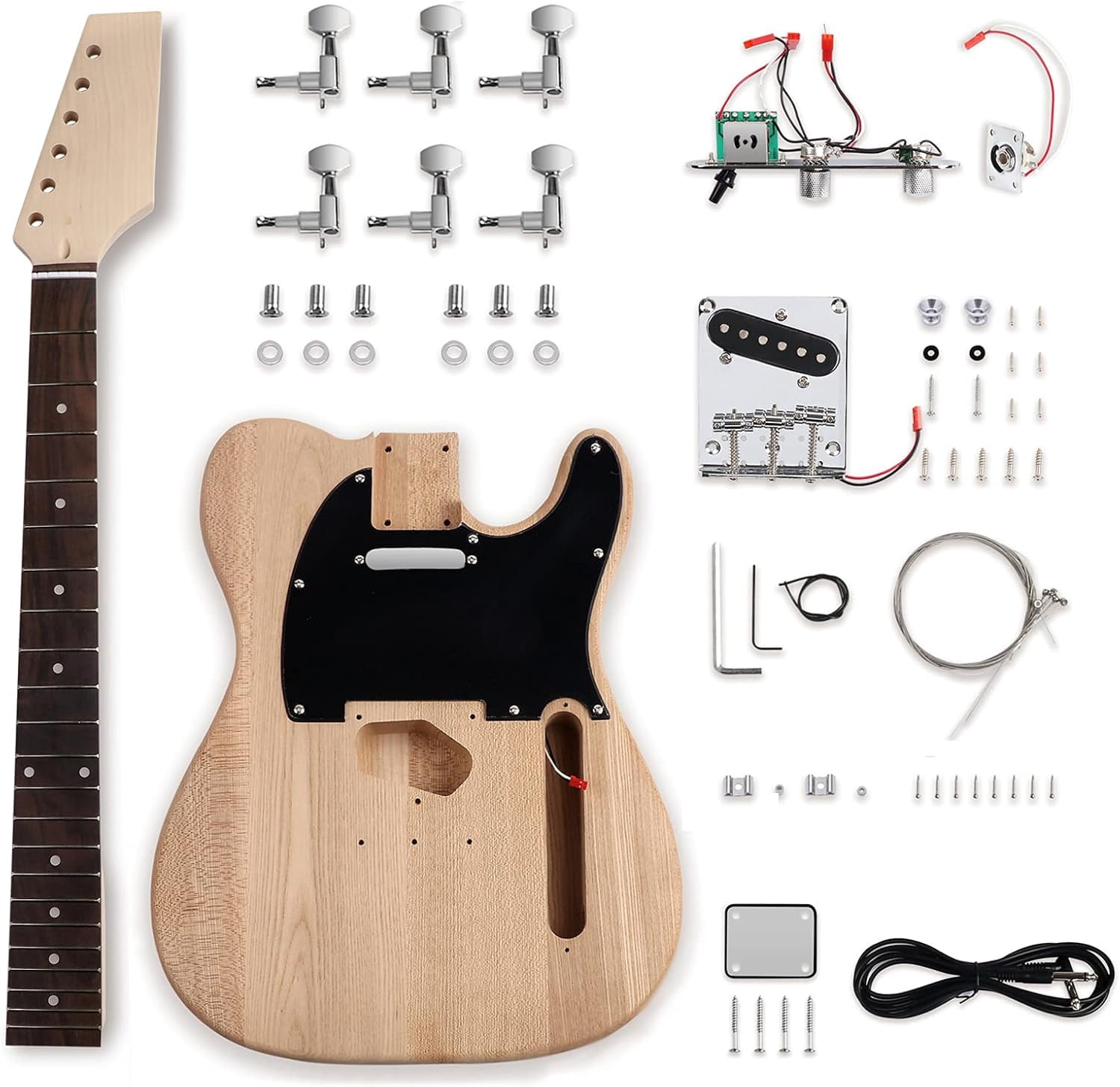 DIY Guitar Kit Beginner Kit 6 String Right Handed with Ash Hard Maple ...