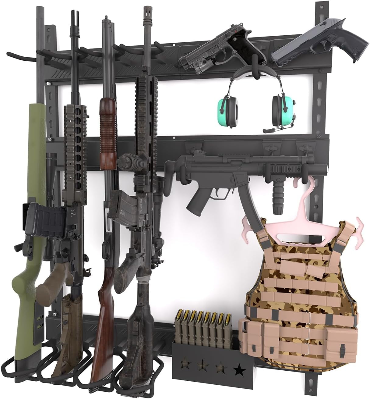 DIY Gun Rack Wall Mount,Innovative Rifle Rack,Heavy Duty Steel Indoor ...