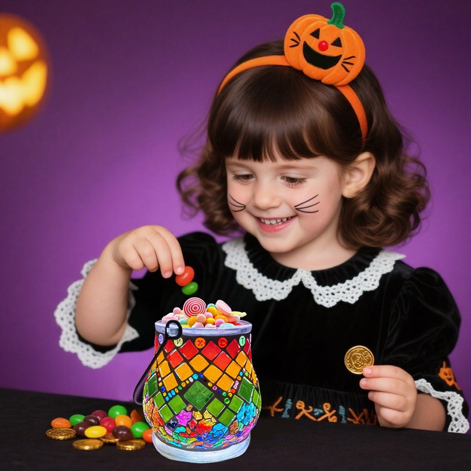 DIY Halloween Illuminated Candy Jar Craft Kit | Multicolor LED Light ...