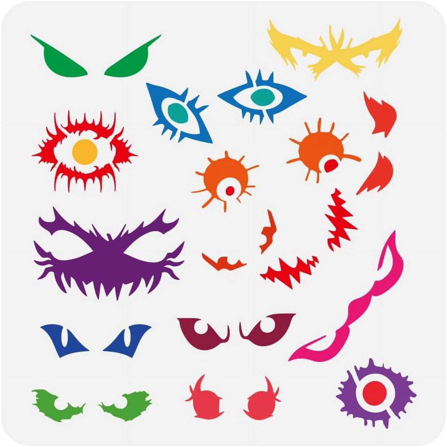 DIY Halloween Monster Eyes Stencil 11.8x11.8inch Peep Monster Eyes ...