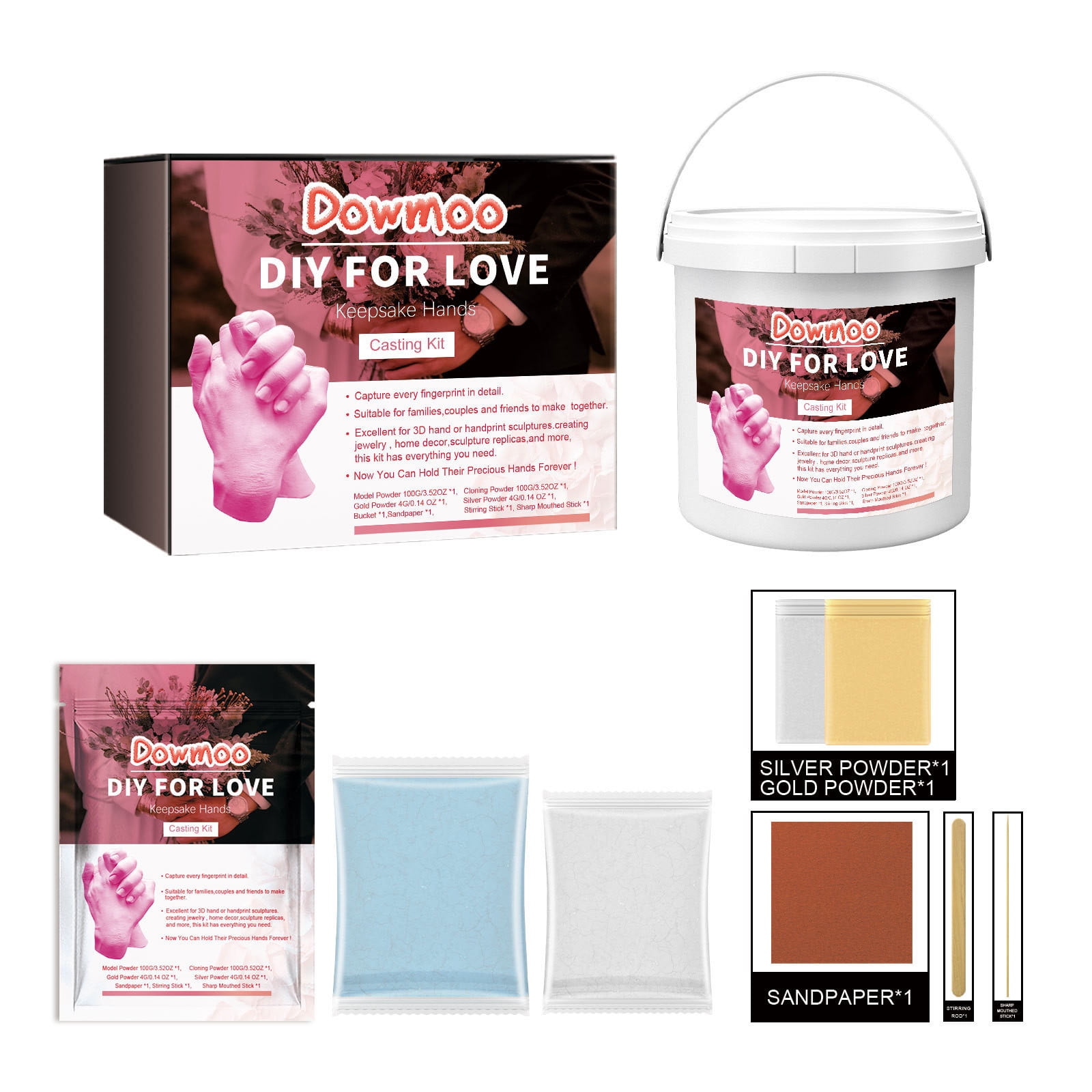 DIY Hand Casting Kit | 3D Hand Model Making Set for Couples - Plaster ...