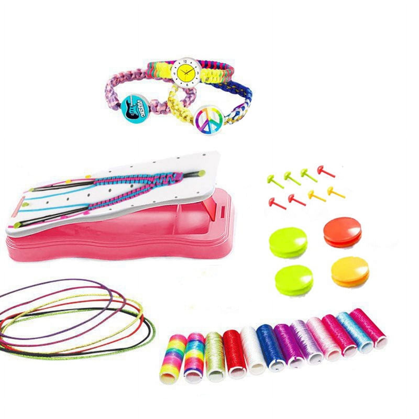 DIY Hand Rope Braider Set, Friendship Bracelets Rope Kit, Pink ...