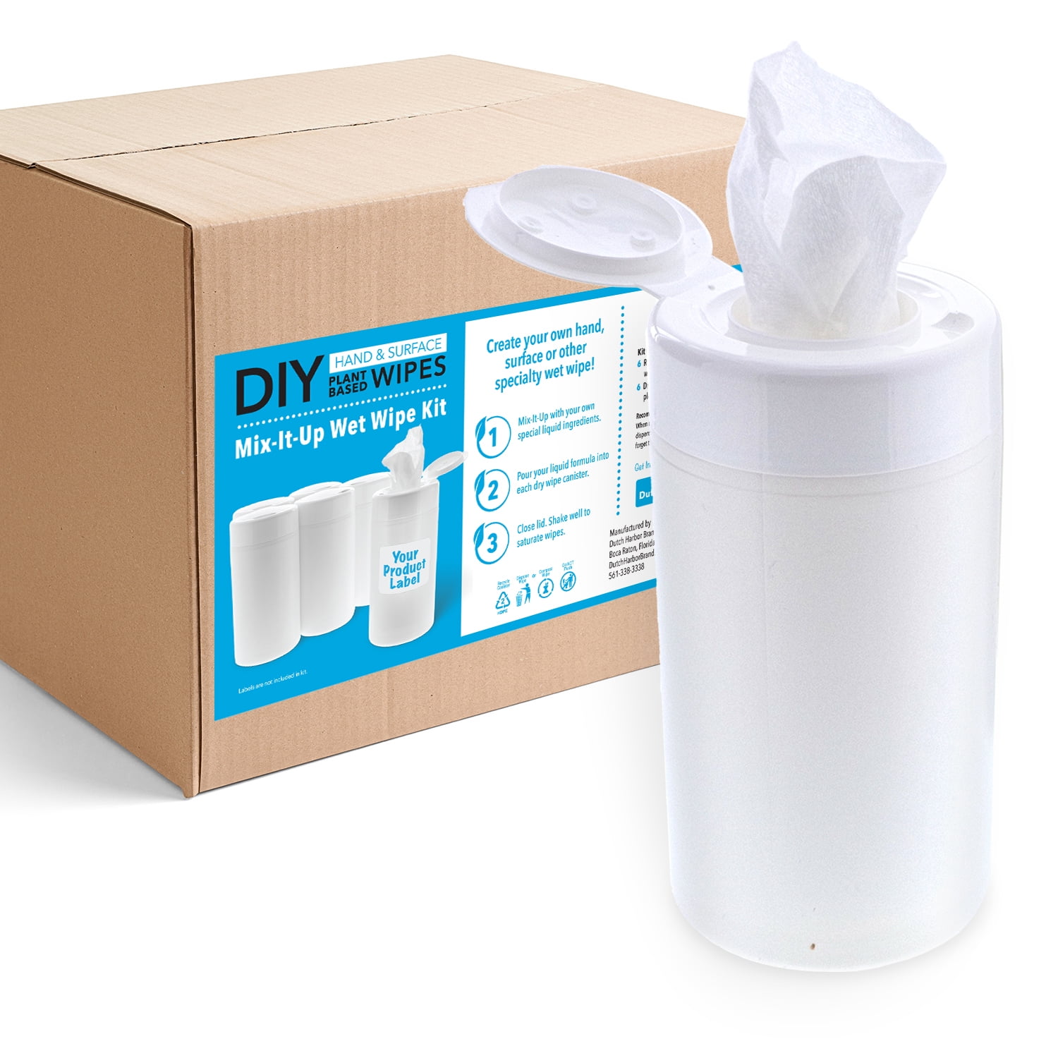 DIY Hand & Surface Cleaning Wipes Kit, (300 Wipes) 100% Viscose ...