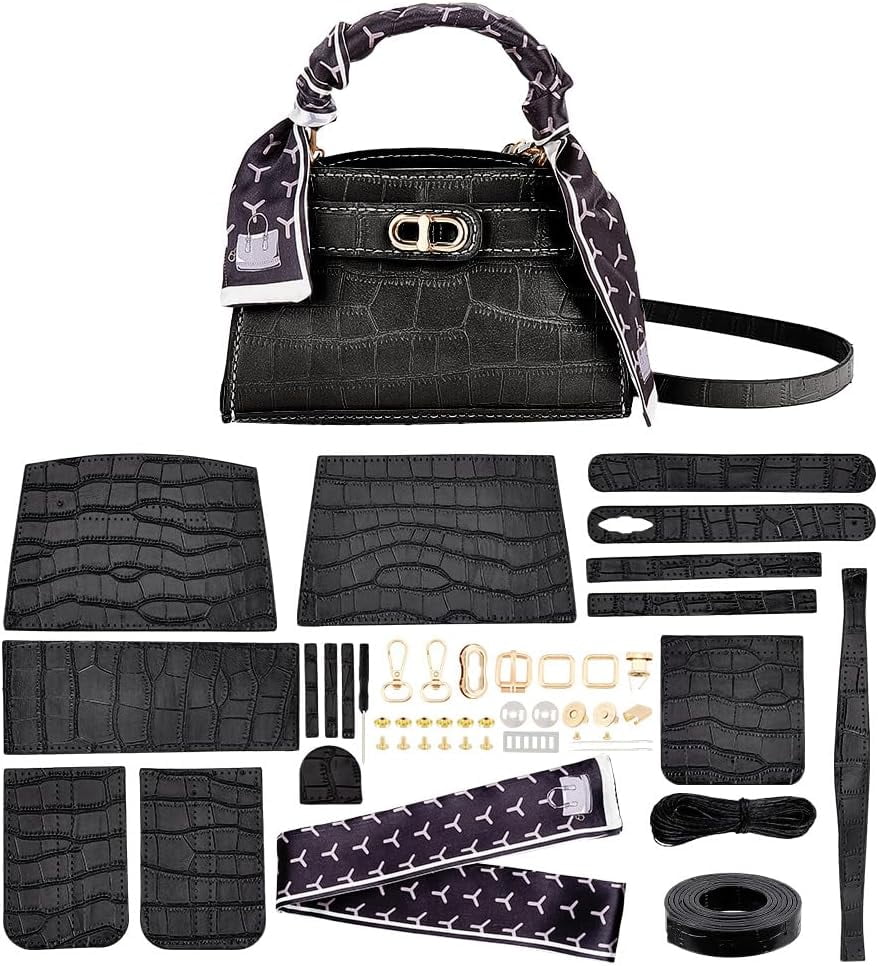 DIY Handbag Making Kit PU Leather Crossbody Purse MakingSet Hand Sewing ...