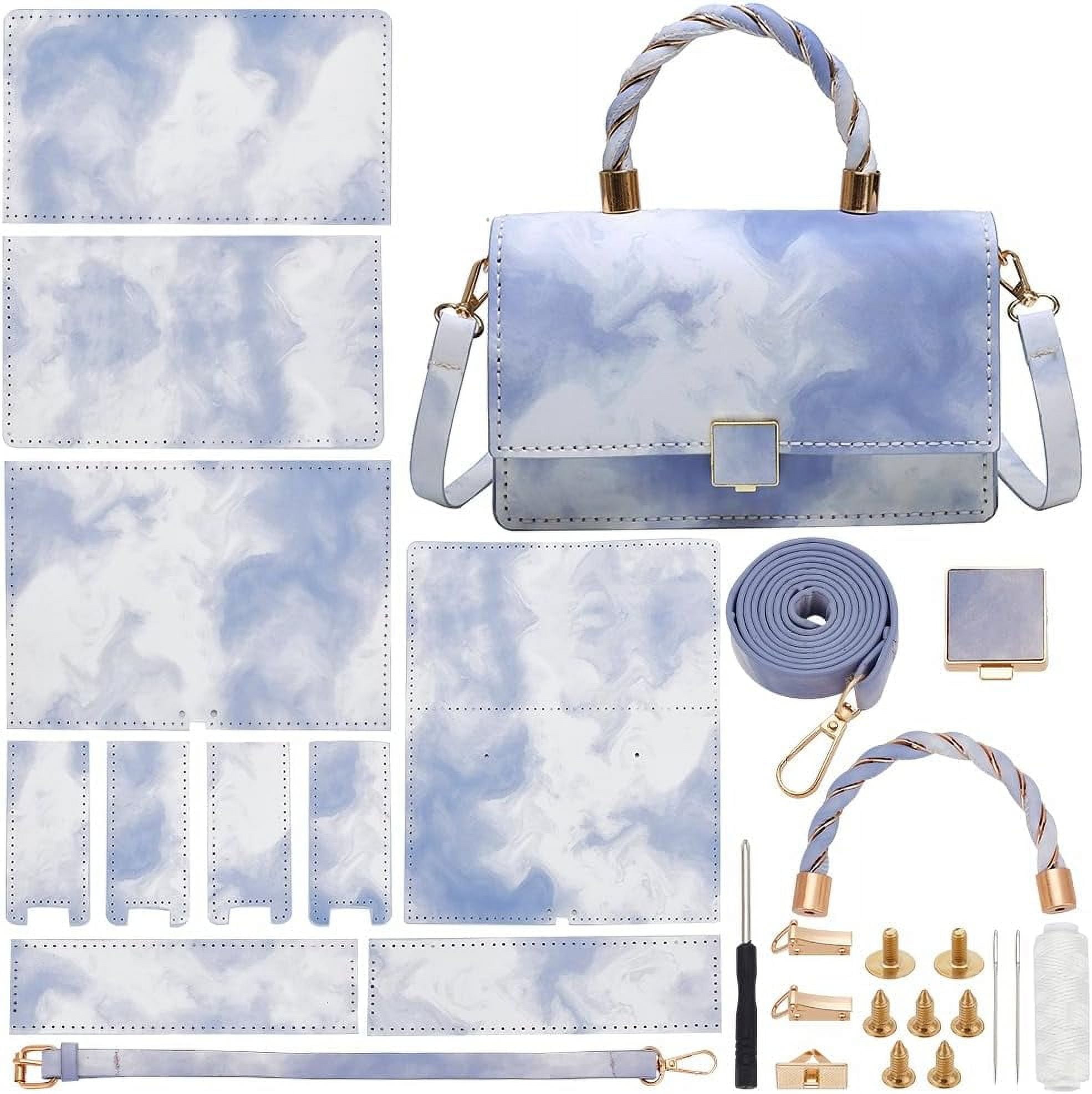 DIY Handbag Making Kit PU Leather Shoulder Bag Sewing Craft Materials ...