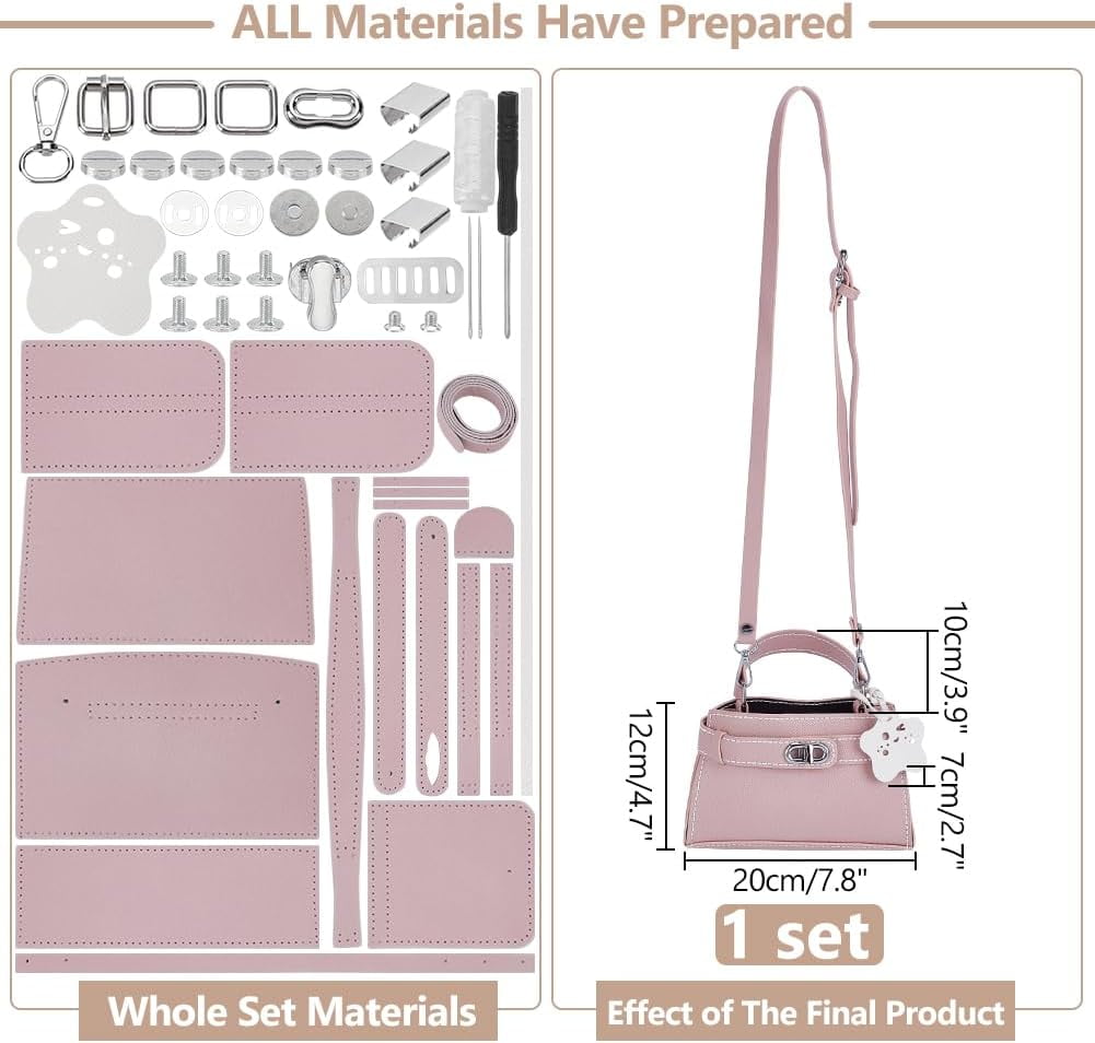 DIY Handmade Bucket Bag Making Kits Imitation Leather Crossbody Handbag ...