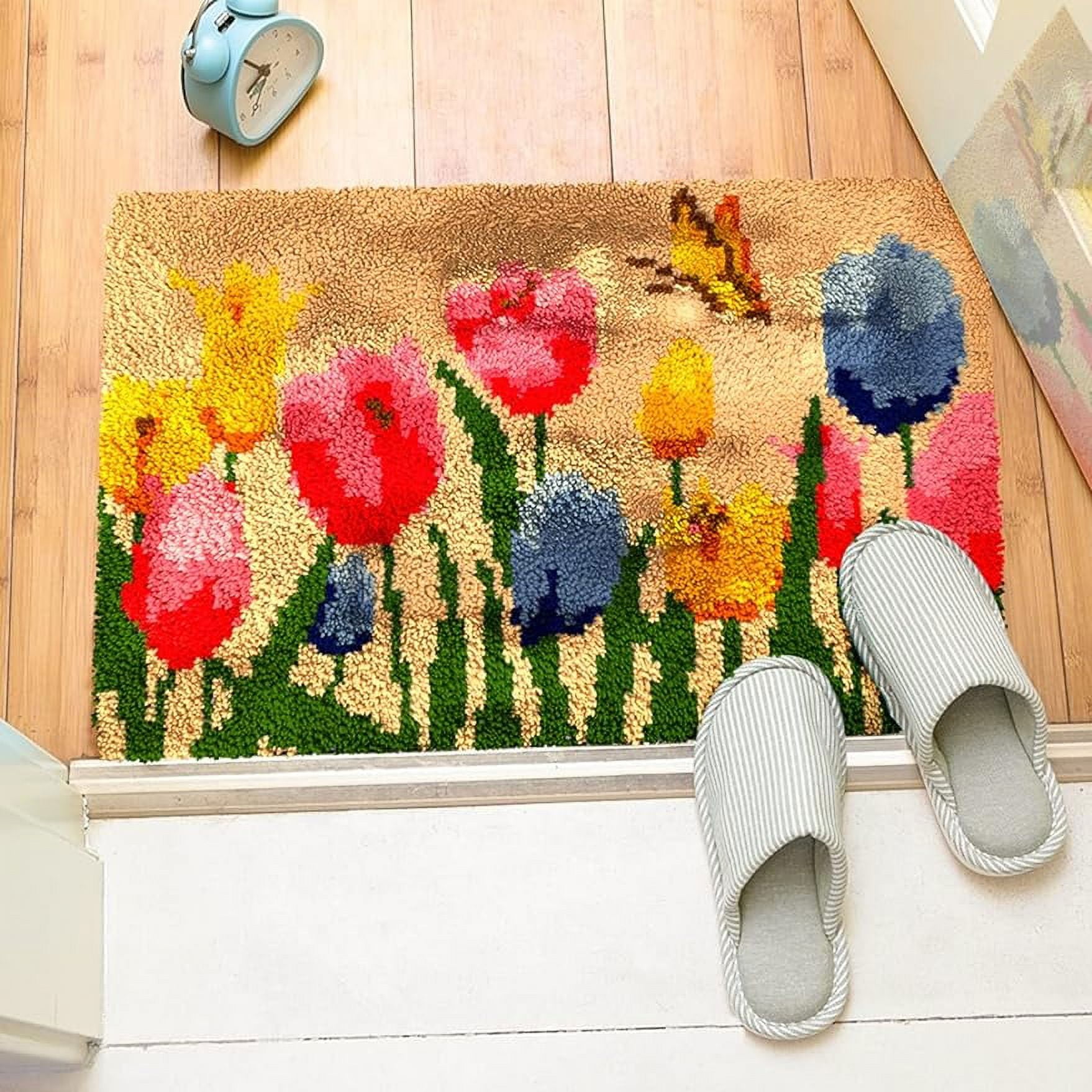 DIY Handmade Shaggy Latch Hook Kit Rug for Adult Beginner Home ...