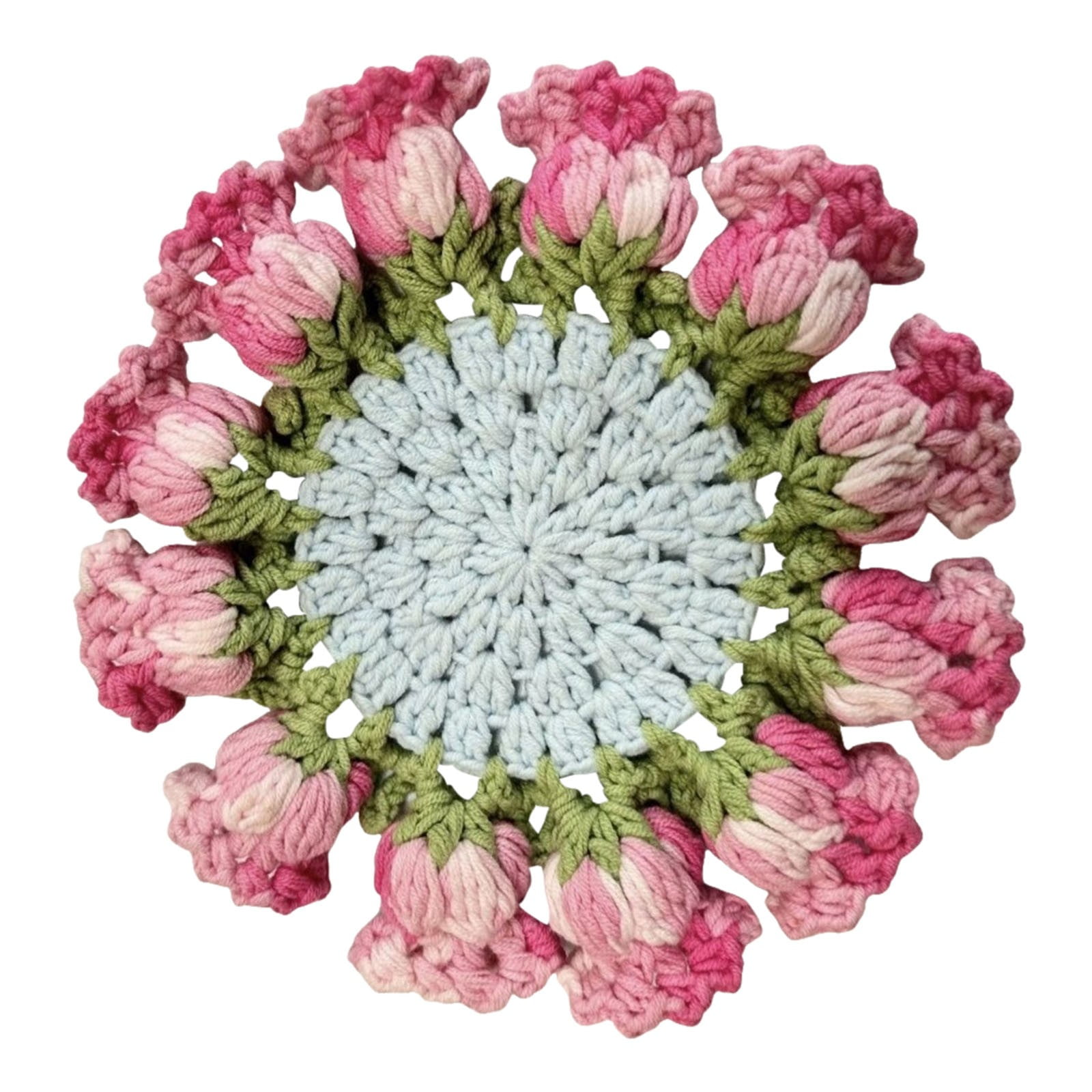 DIY Handmade Vintage Crochet Flower Blanket Cup Mat, Crochet Rose ...