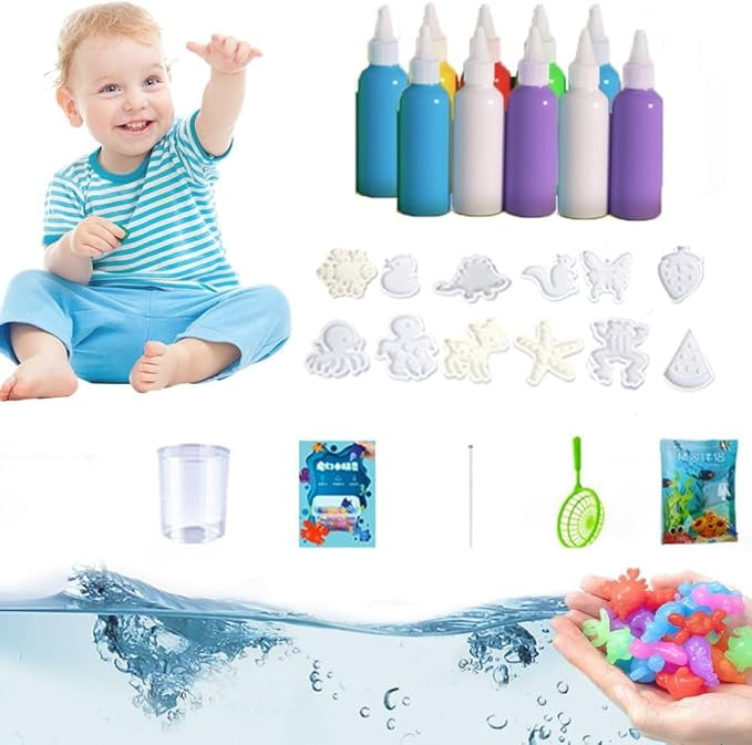 DIY Handmade Water Animal Set, 12 Color Water Gel Kit, DIY Squishy Maker Kit, 3D Magic Water ...