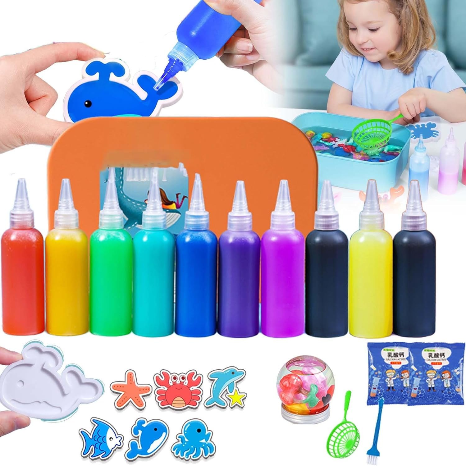 DIY Handmade Water Animal Set,Magic Water Elf Toy Kit,Creative 3D Magic ...