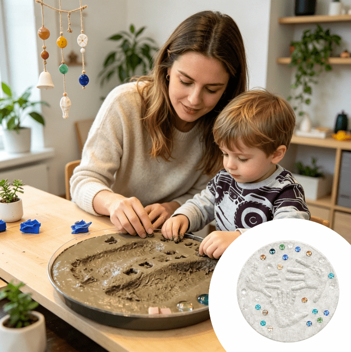 DIY Handprint Gift Kit, Large DIY Handprint Stepping Stone Kit, Indoor ...