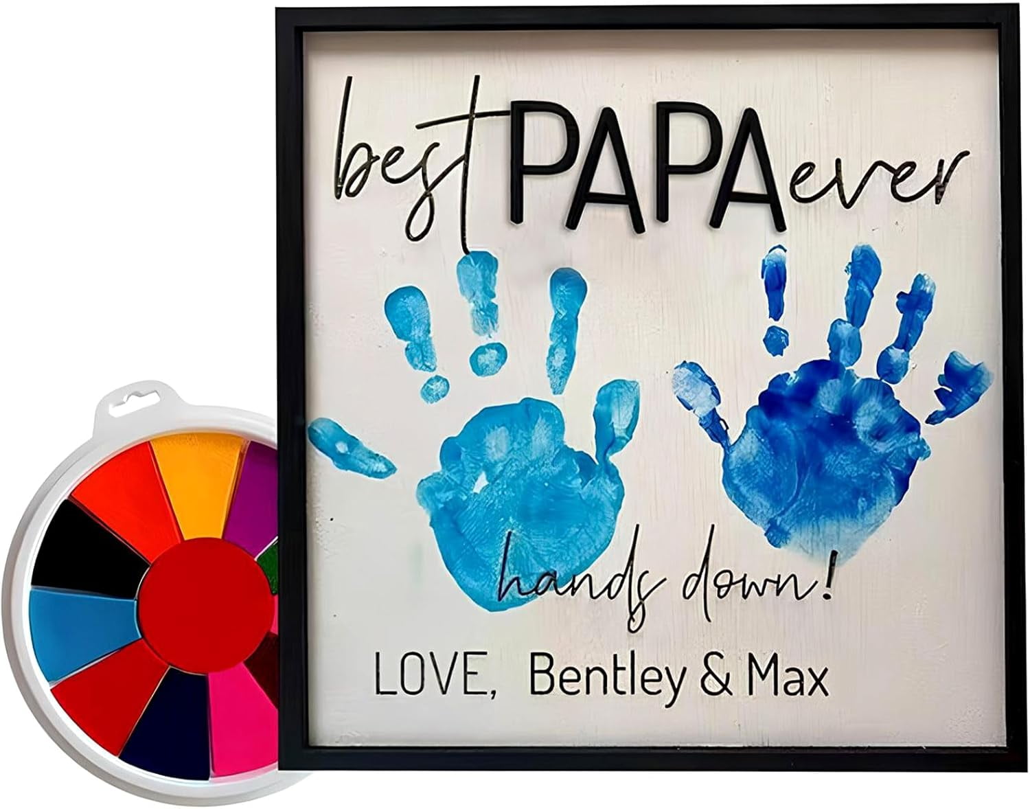 DIY Handsprint Father's Day Gifts, Family Handprint Kit with Wooden ...