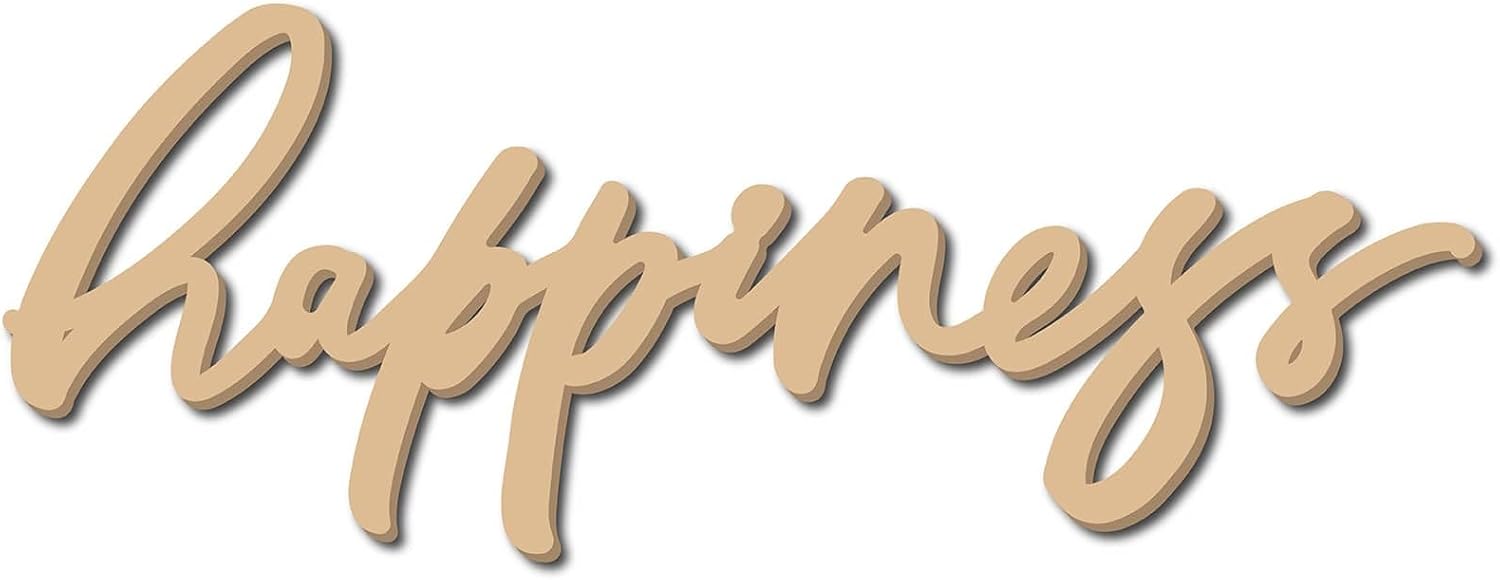 DIY Happiness Wood Crafts Word Cutout Wooden Sign Laser Wooden Sign ...