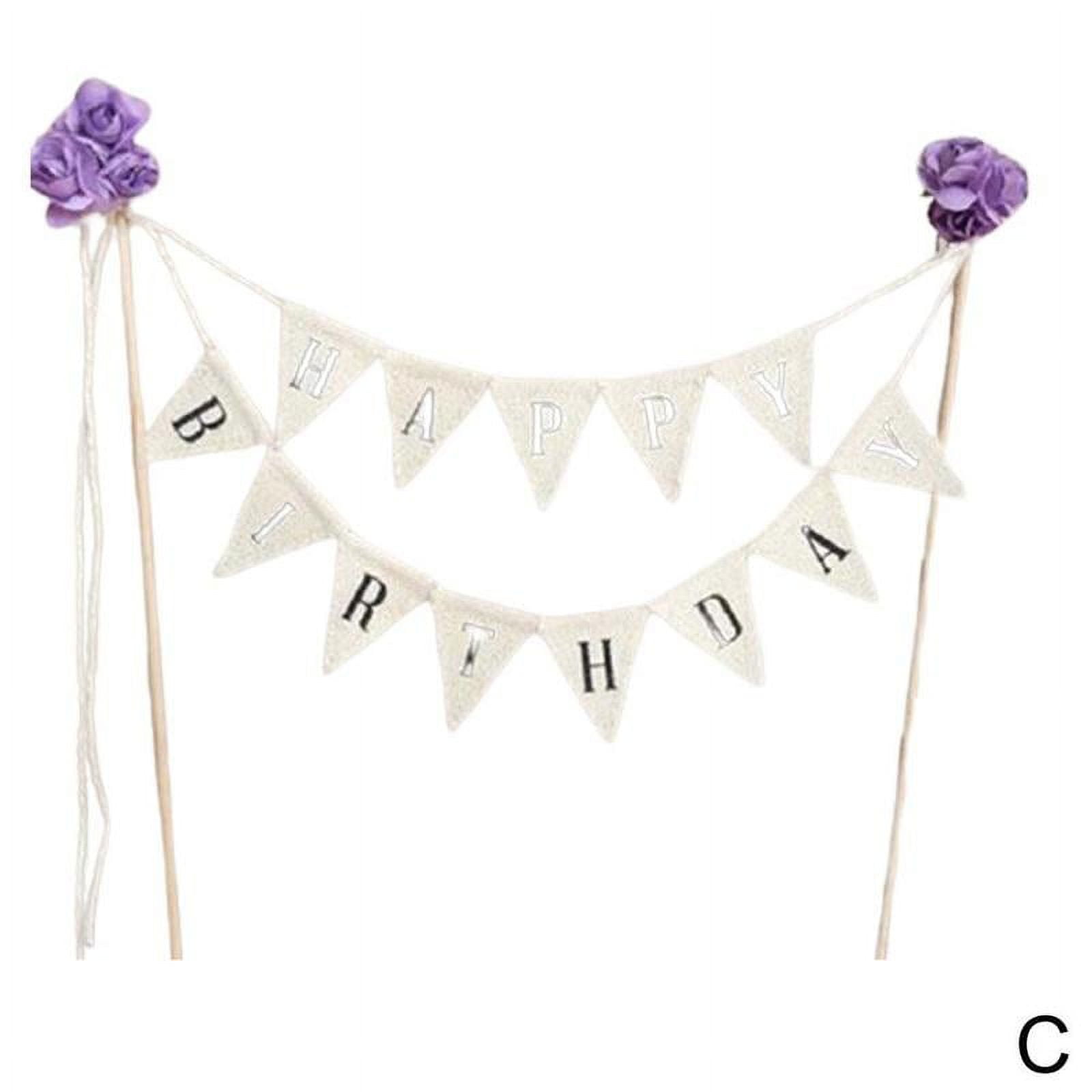 DIY Happy Birthday Cake Topper Flags Bunting Banners Cake Party Party ...