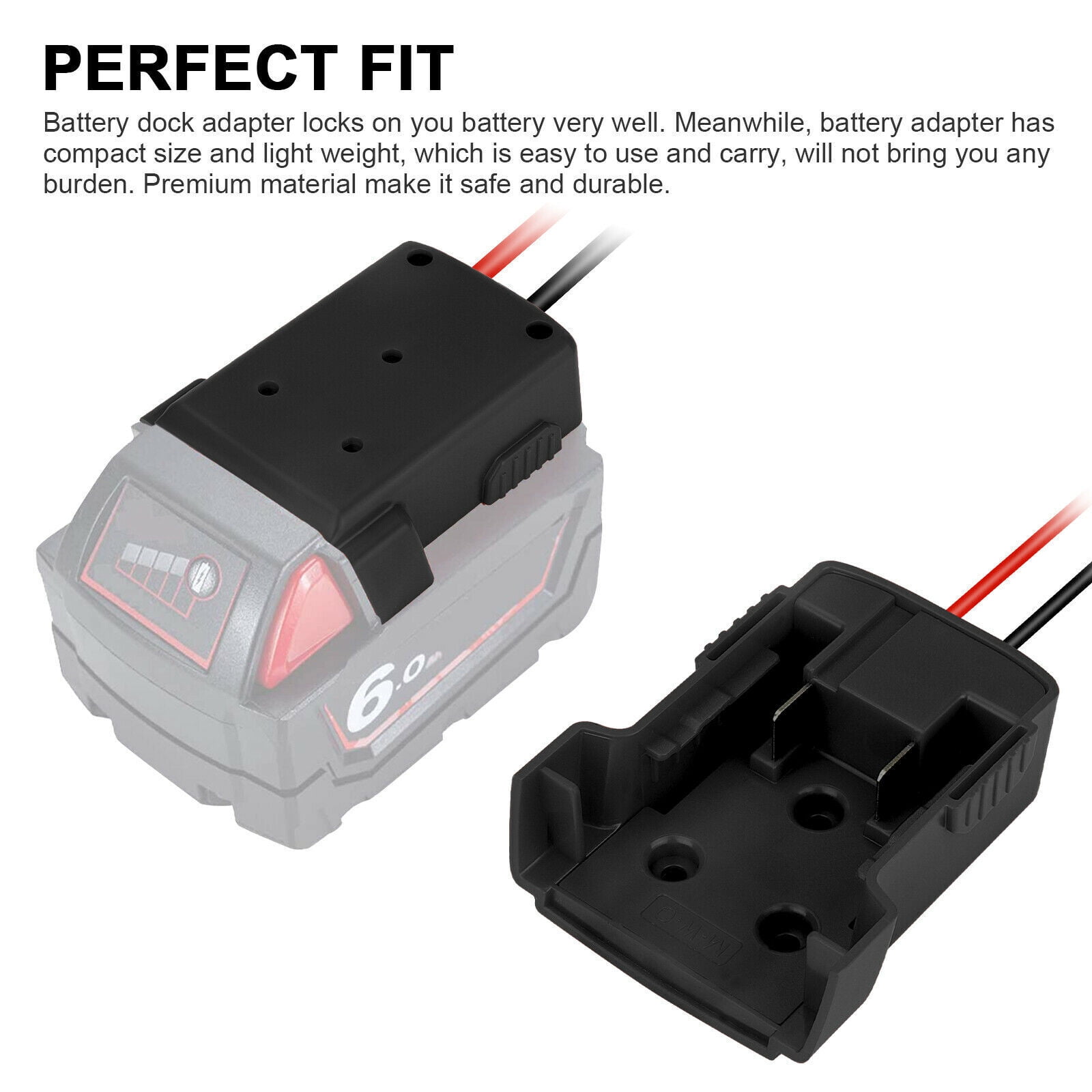 DIY Heavy Duty 12g For Milwaukee M18 20v Li-ion Battery Adapter to Dock ...
