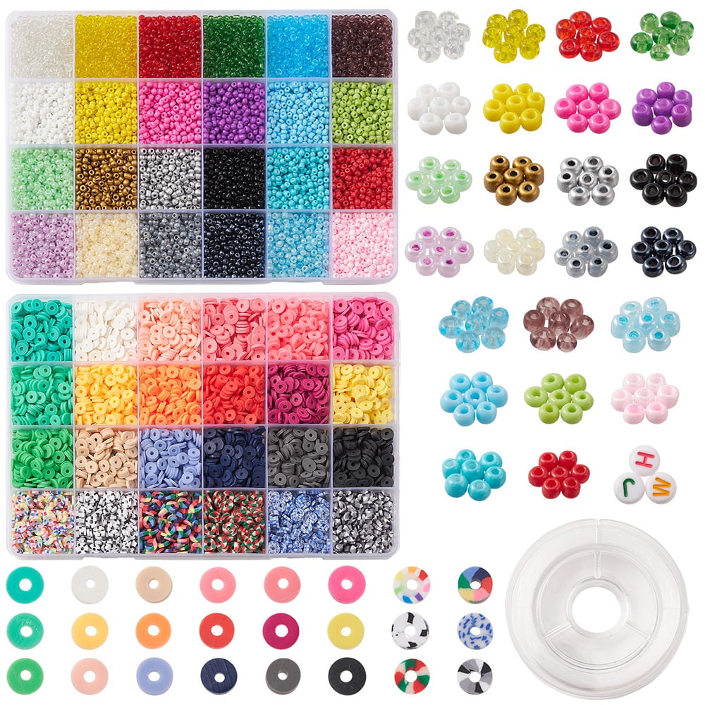 DIY Heishi Surfer Bracelet Making Kit Including Acrylic Letter ...