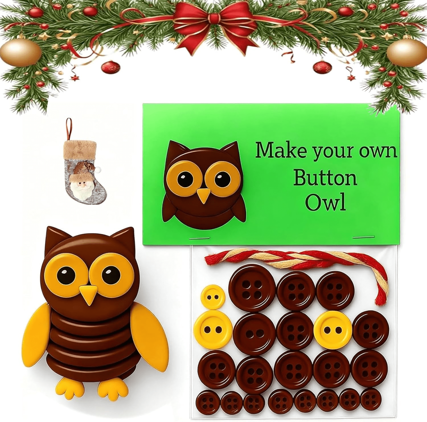 DIY Highland Cow Button Ornament, DIY Button Highland Cow Craft Kit, 3D ...